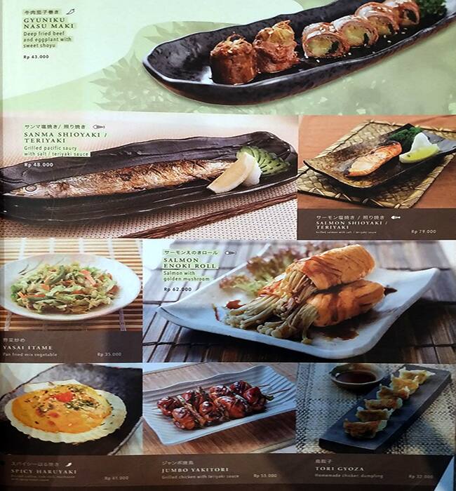 Menu at Sushi Tei Pacific Place restaurant, South Jakarta, QRF6+V3J