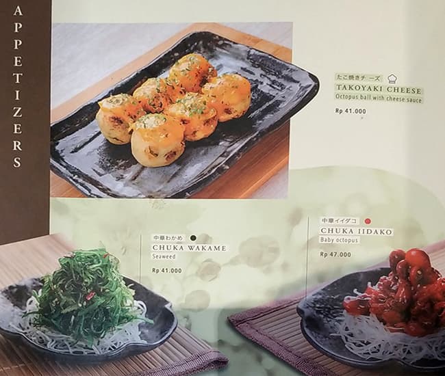 Menu at Sushi Tei CS restaurant, Central Jakarta, Jl. K.H. Mas Mansyur ...
