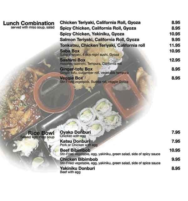 Menu at Hero Sushi restaurant, Hillsboro