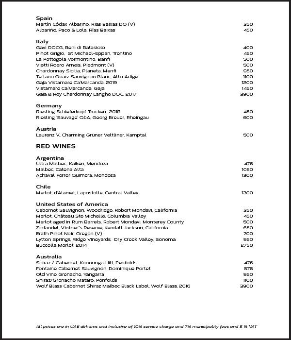 Menu at Taiko - Sofitel Dubai The Obelisk, Dubai