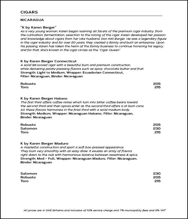 Menu at Taiko - Sofitel Dubai The Obelisk, Dubai