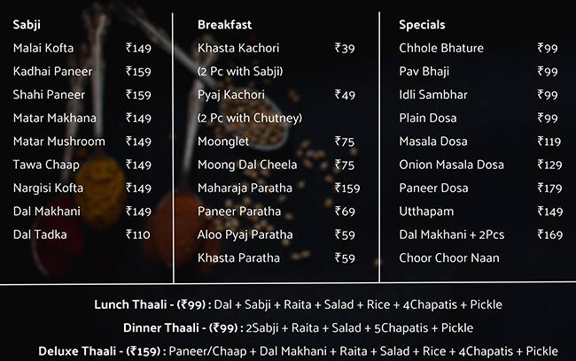 Menu of Craving's Hub, Ambedkar Road, Ghaziabad