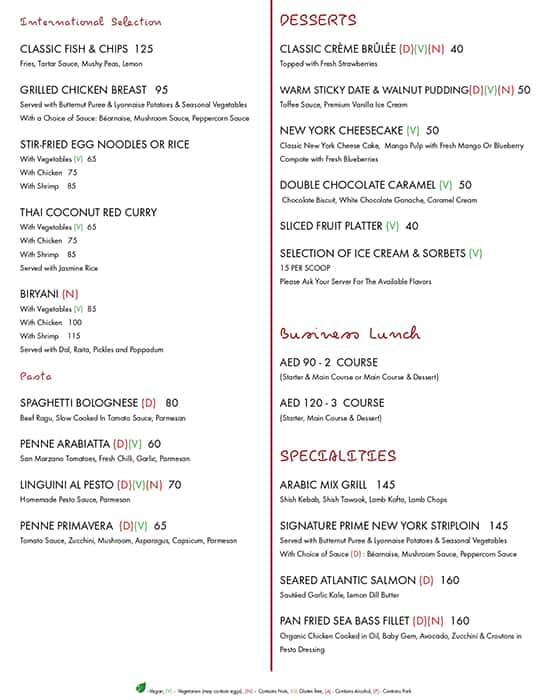 Menu at Azur restaurant, Dubai, Wafi - Sheikh Rashid Rd