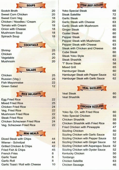 Yoko Sizzlers Menu, Menu for Yoko Sizzlers, Al Karama, Dubai - Zomato