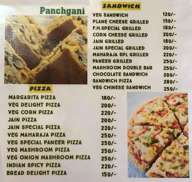 Menu of Food House, Panchgani Locality, Panchgani