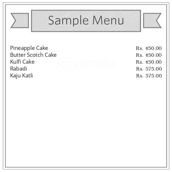 Menu of Euphoria Cakes And Creations, Dadar Shivaji Park, Mumbai