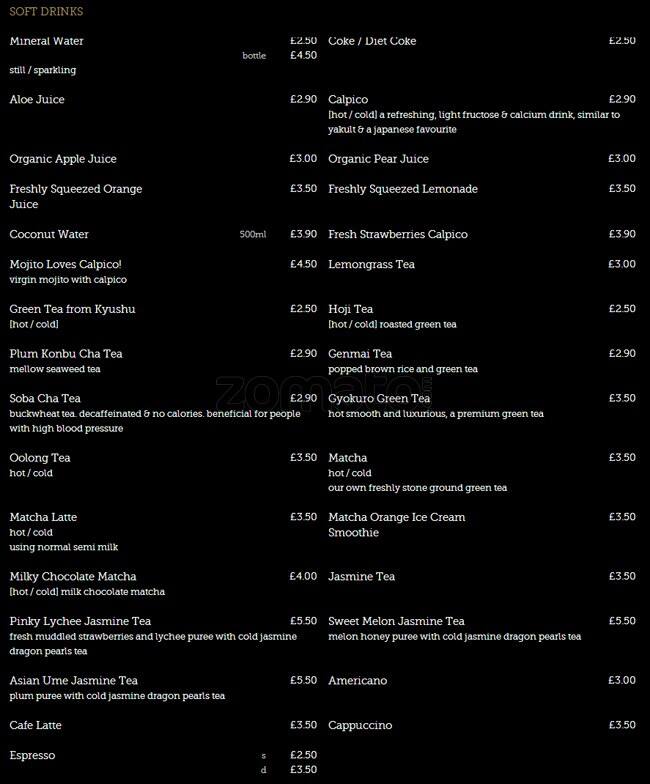 Menu at Shoryu Ramen Express, London