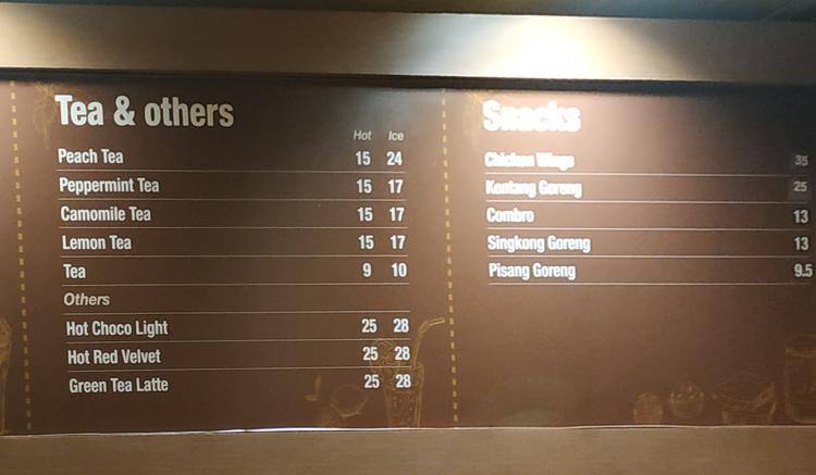 Menu at SALERO KEDAI KOPI, Jakarta