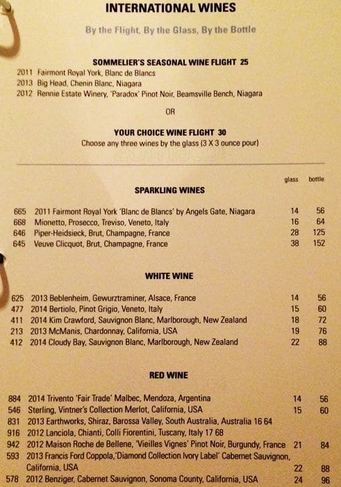 Menu at EPIC Restaurant & Lounge, Toronto