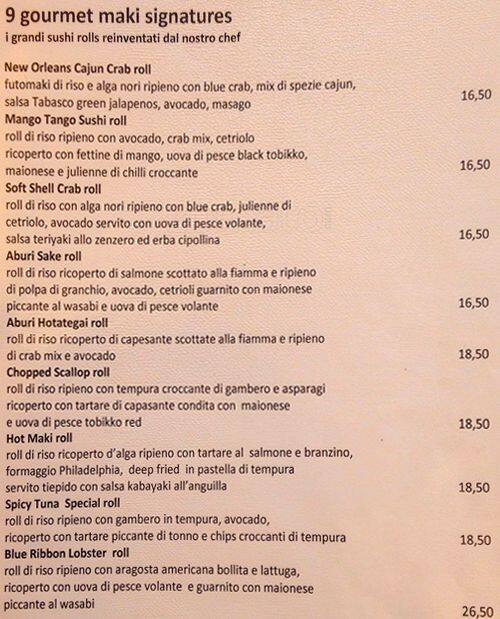 My Sushi a Milano: Foto del Menu con Prezzi - Zomato Italia
