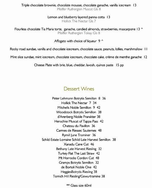 Menu at Caledonian Hotel pub & bar, North Adelaide
