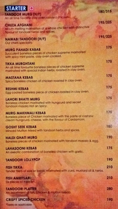 Menu of Novelty Multicuisine Restaurant, Bistupur, Jamshedpur