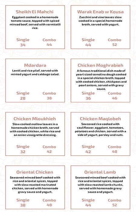 Menu at Tabkha, Dubai