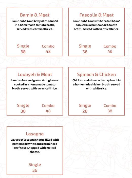 Menu at Tabkha, Dubai