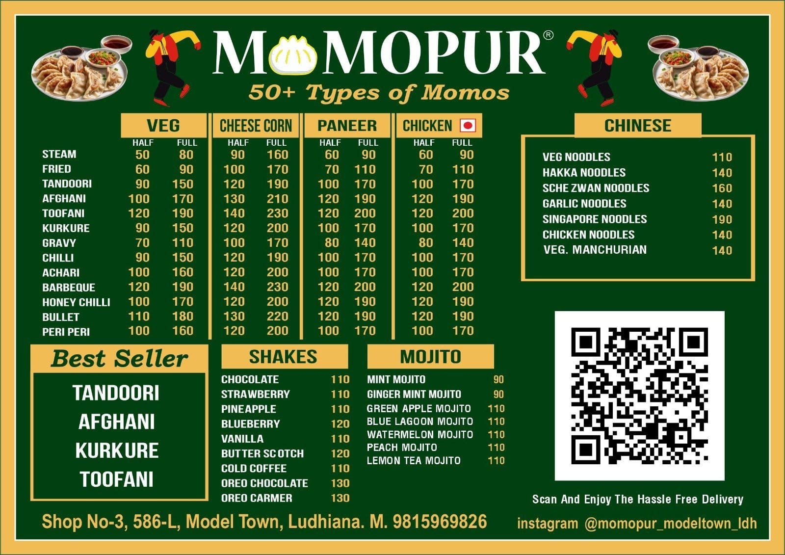 Menu of Momopur, Model Town, Ludhiana