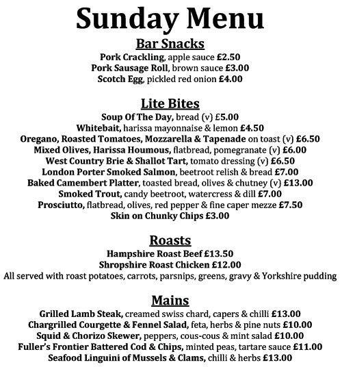 Menu at The Iron Duke, Mayfair pub & bar, London, 11 Avery Row