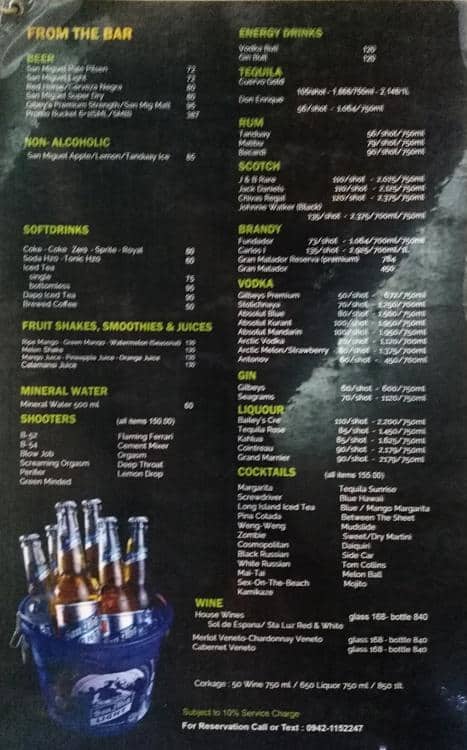 Menu at Dapo Restaurant & Bar, Quezon City, 11 Scout Borromeo Street