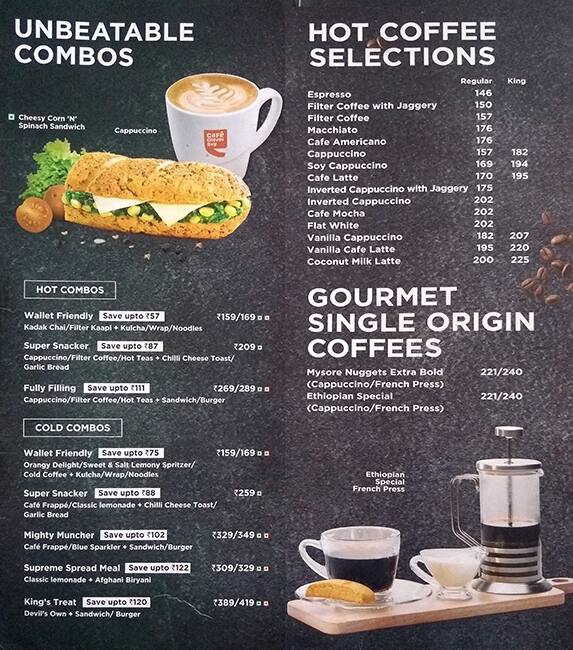 31 Cafe Coffee Day Menu Card Pictures 31 Cafe Coffee Day Menu Card Pictures