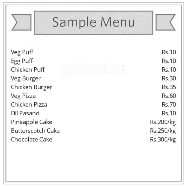 Safa Bakers & Sweets Menu, Menu for Safa Bakers & Sweets, Falaknuma ...