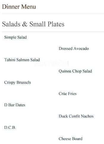 D Bar Restaurant Menu, Menu for D Bar Restaurant, Hillcrest, San Diego ...