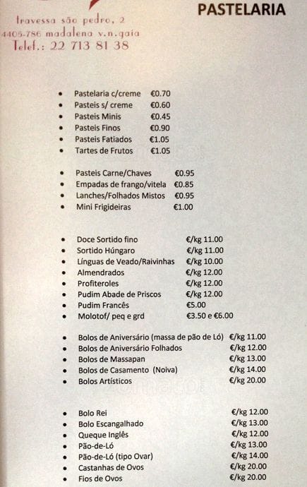 Delicias Da Madalena Menu, Menu de Delicias Da Madalena, Madalena ...