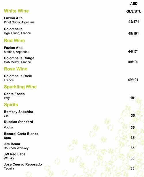 Menu at The Daily City Centre restaurant, Dubai, Rove City Centre