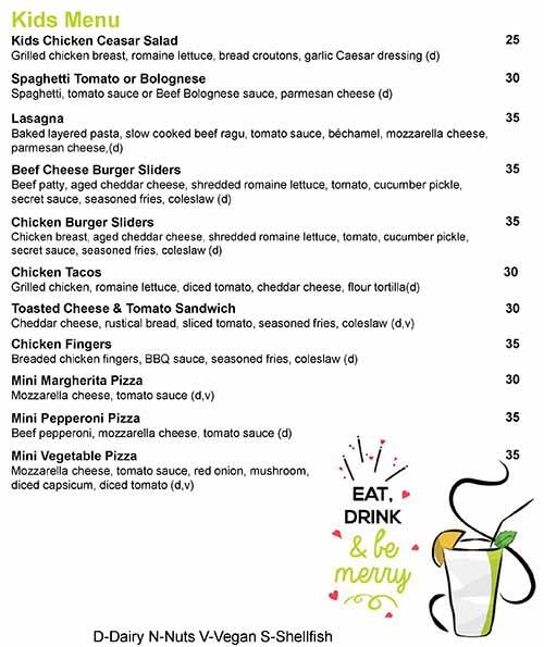 Menu at The Daily City Centre restaurant, Dubai, Rove City Centre