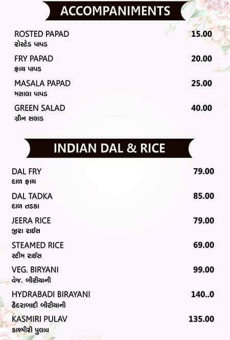 Menu at The Vishala Garden Restaurant, Surat