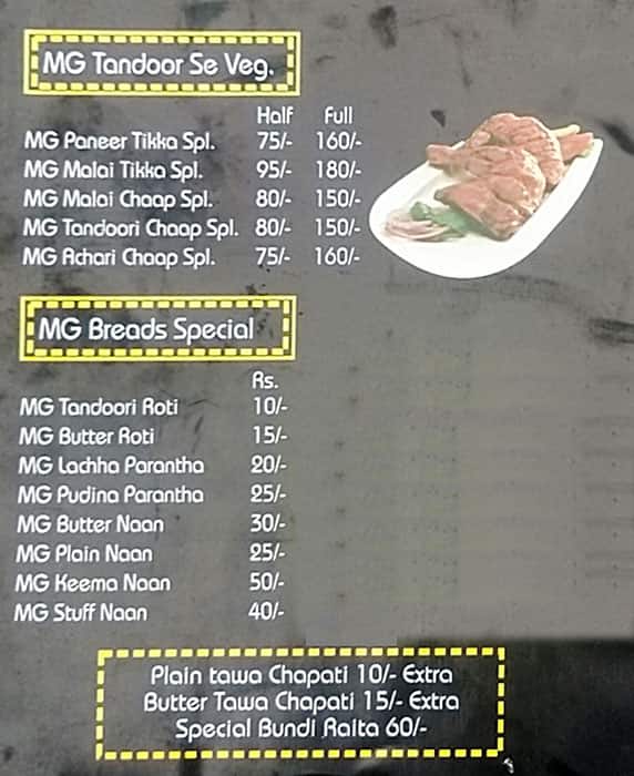Menu of Mutton Garage, Sector 8, Noida