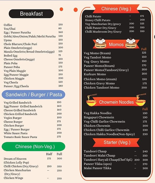 Menu of The Delicious Bites, Sector 23, Dwarka, New Delhi