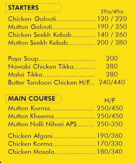 Menu of Daawat-E-Ishq, Baner, Pune