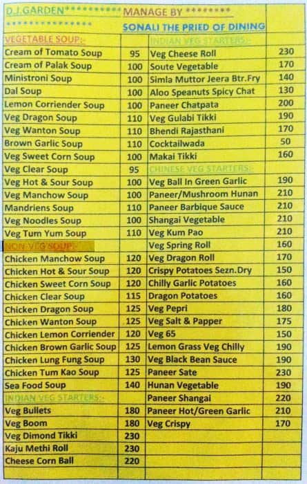 Dg's Garden Menu, Menu for Dg's Garden, Dombivali East, Mumbai - Zomato