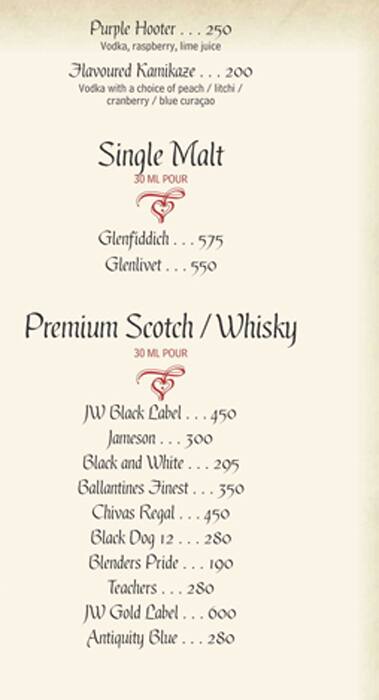 Menu at Revival, Mumbai, 39B