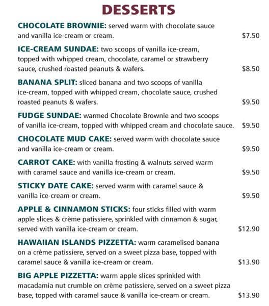 Menu at Gourmet Pizza Kitchen pizzeria, Chatswood, 60 Archer St