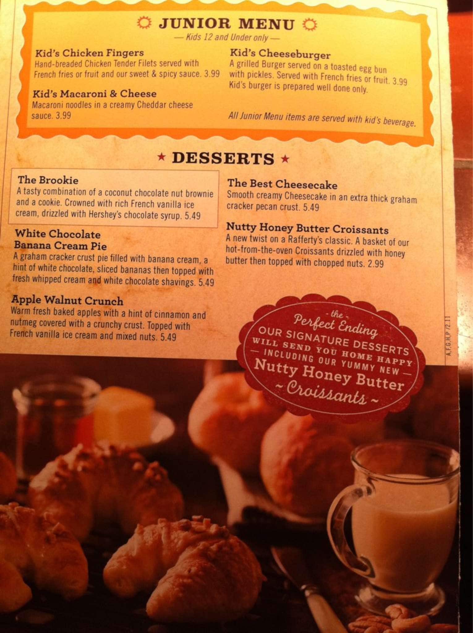 Menu at Rafferty's Restaurant & Bar, Kennesaw