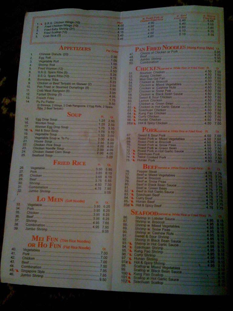 Menu at Ling Express restaurant, Brandon, 803 E Bloomingdale Ave