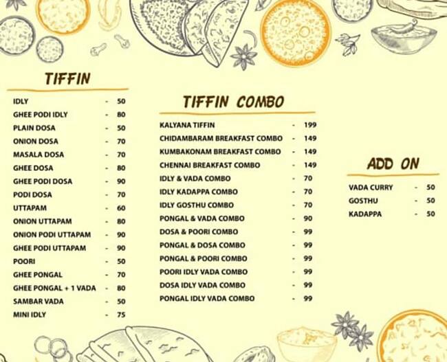 Menu at VAITHA'S CAFE, Chennai, 45