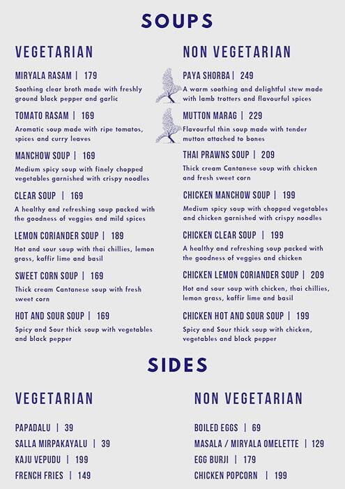 Menu of Dasara, Nagole, Hyderabad