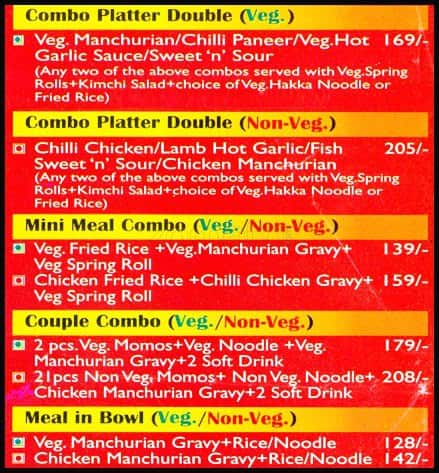 Menu at Chinese Chow, Ghaziabad, J8WC+W93