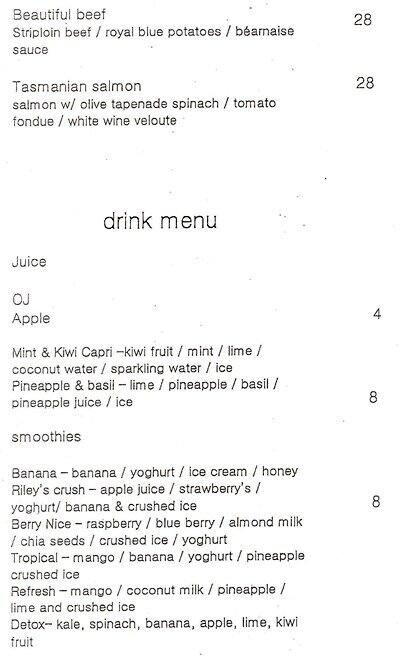 Menu at Kent Street Deli cafe, Rockingham