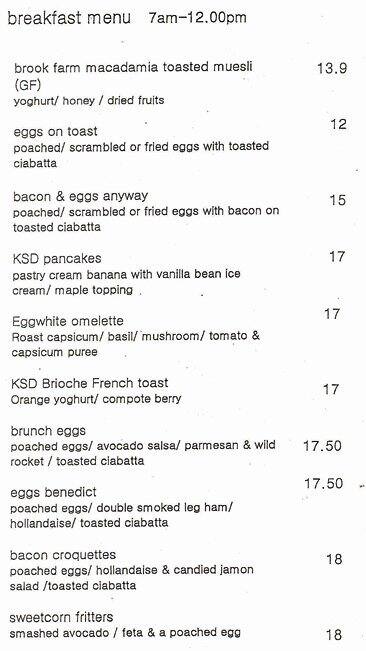 Menu at Kent Street Deli cafe, Rockingham