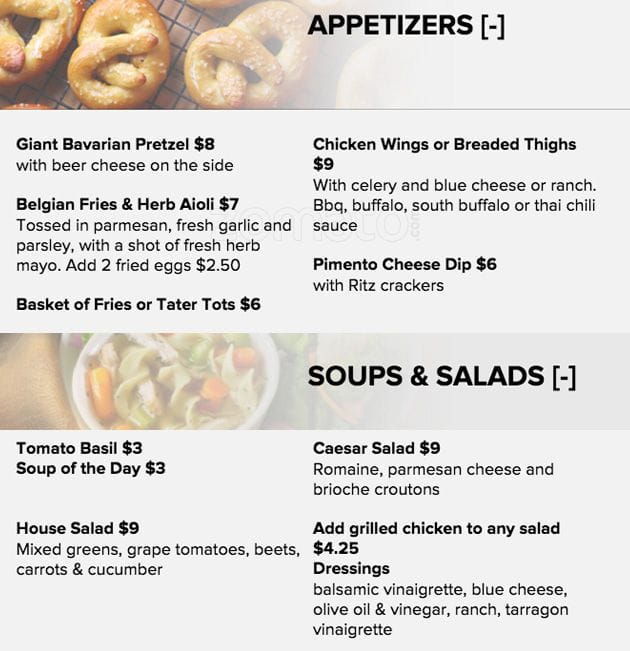 Menu at Bottom Lounge pub & bar, Chicago