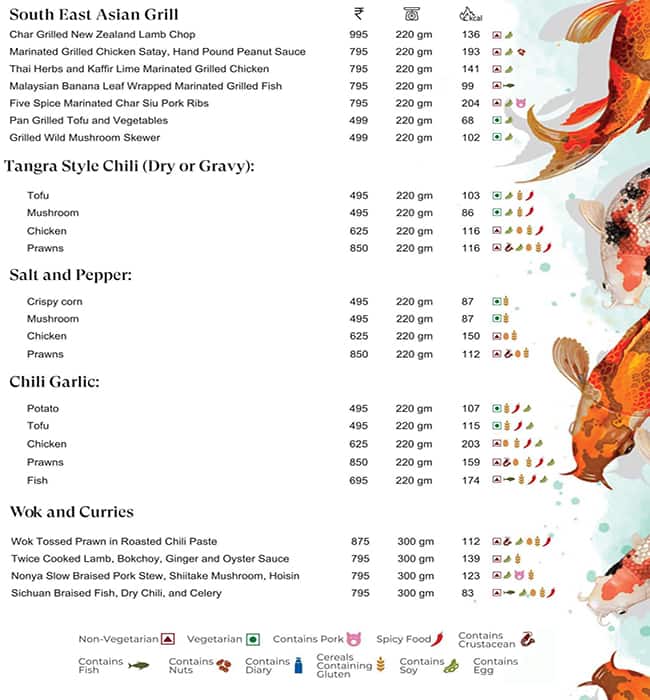 Menu at Zega - Sheraton Hyderabad Hotel, Hyderabad