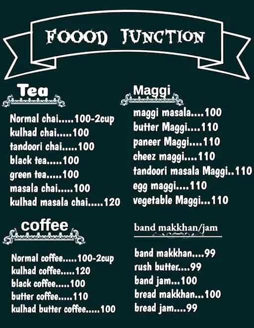 Menu at Food Junction, Lucknow, Munshiganj