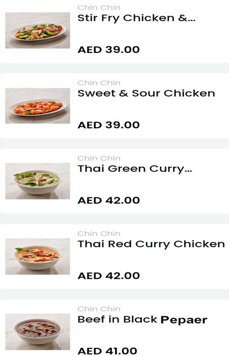 Menu at Chin Chin - Chinese, Asian & Noodles restaurant, Abu Dhabi