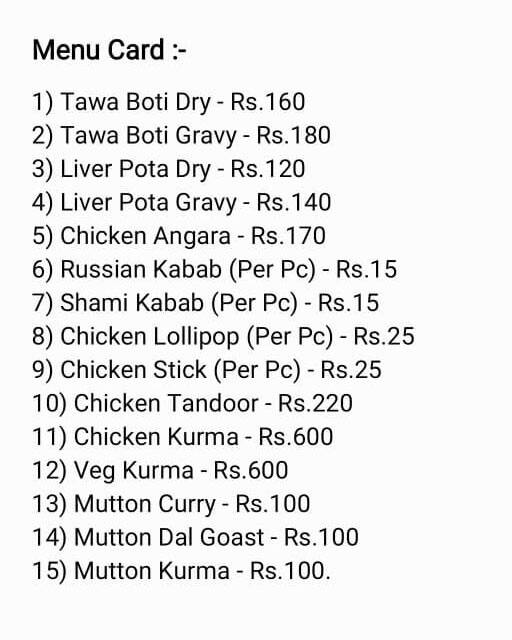 Menu of Mumbai Mughlai, Borivali West, Mumbai