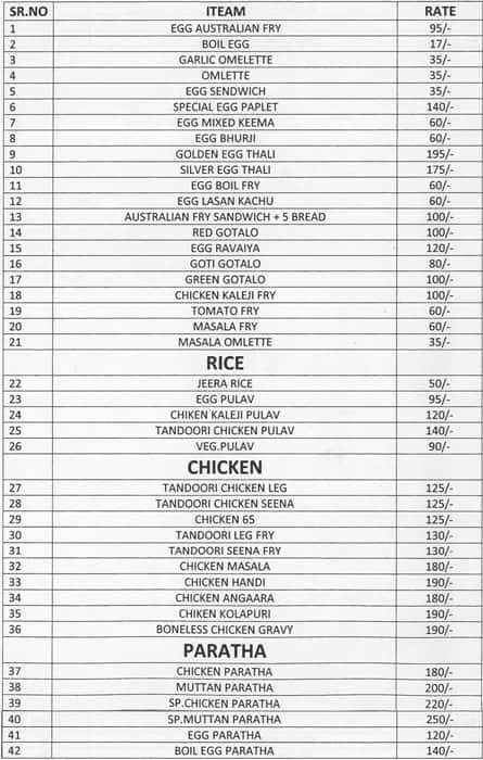 Menu at MP Chicken & Omlet, Surat