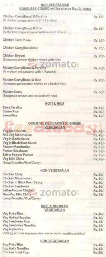 Menu at Wild Rooster, Mumbai