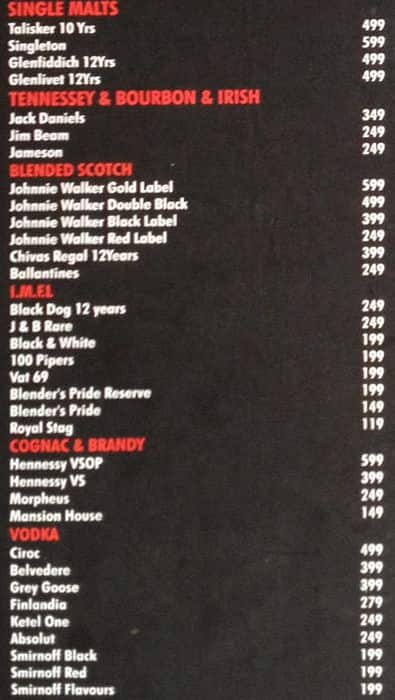 Menu at Mandrake - Roofbar & Kitchen, Bengaluru