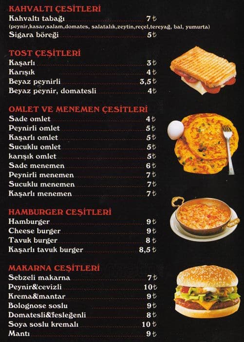 Menu at Studio Cafe Saklı Bahçe, Istanbul